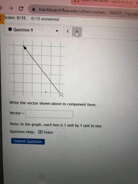 Write The Vector Shown Above In Component Form 
