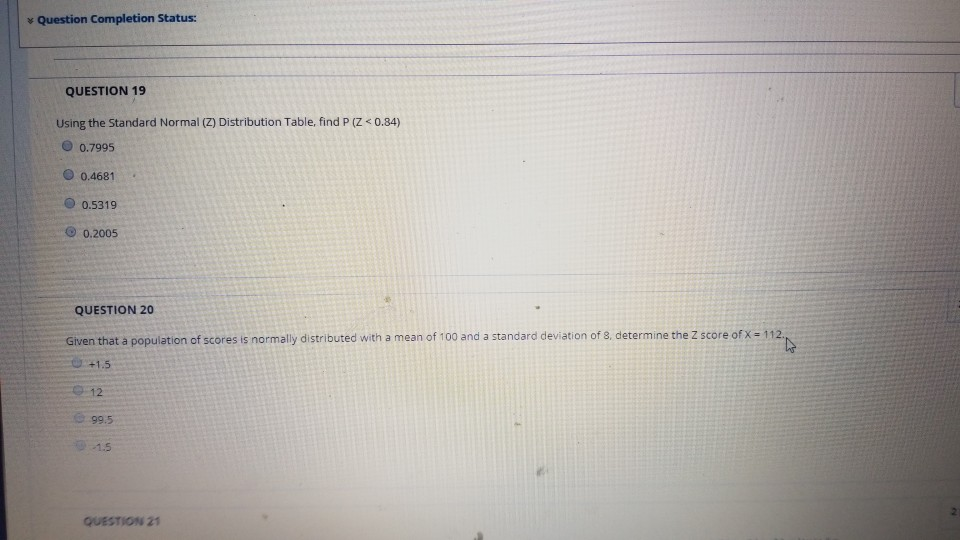 Solved Question Completion Status QUESTION 19 Using the | Chegg.com