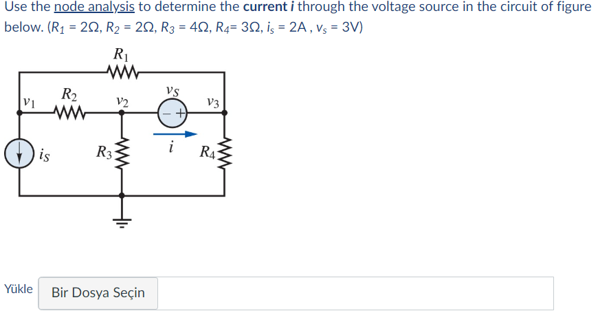 Solved Use the node analysis to determine the current i | Chegg.com