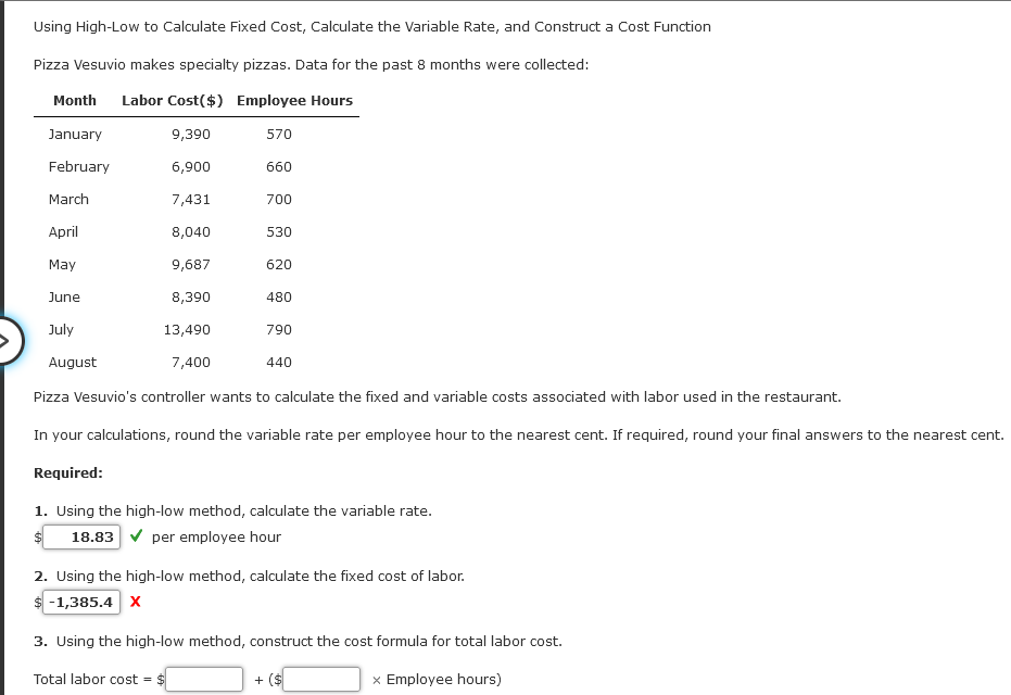 Solved Using High-Low to Calculate Fixed Cost, Calculate the | Chegg.com