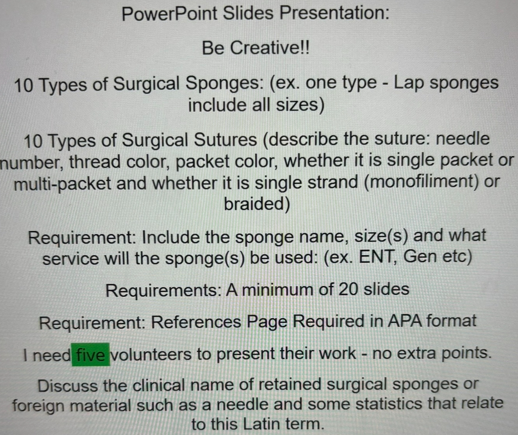 Solved PowerPoint Slides Presentation:Be Creative!!10 ﻿Types | Chegg.com