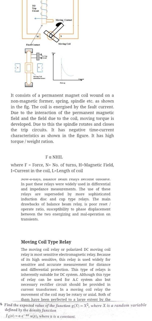 Solved TO Trip Circuit . Moving Contact LOY s Fixed Contact | Chegg.com