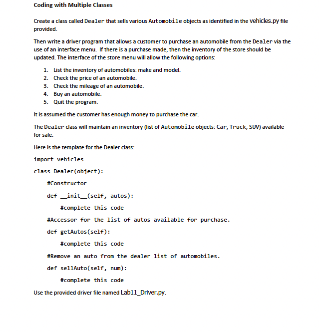 Solved Coding with Multiple Classes Create a class called | Chegg.com