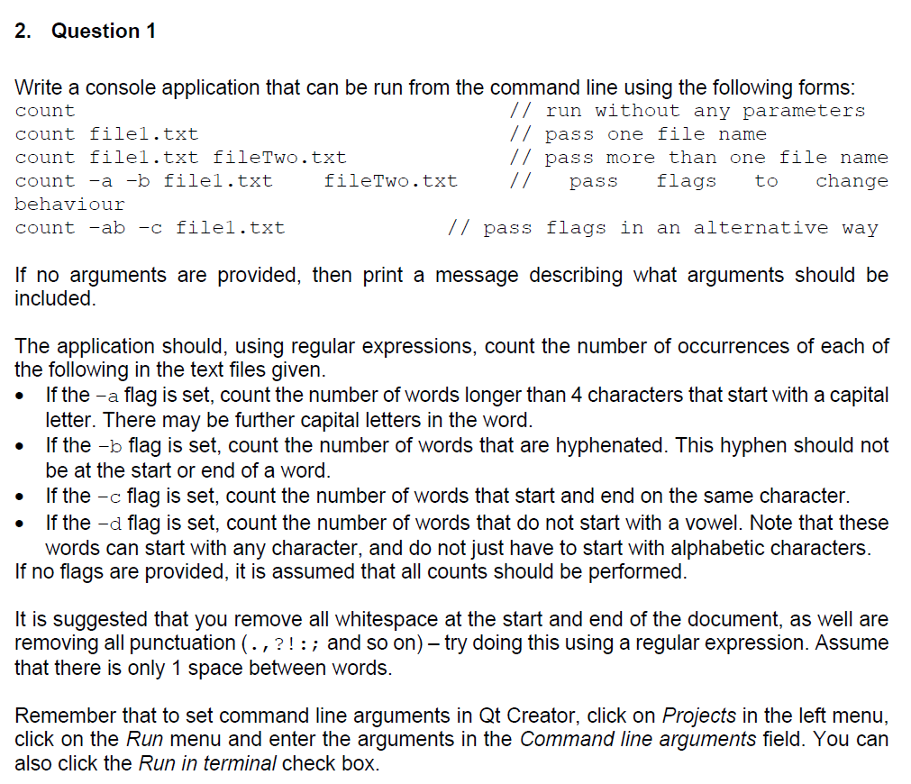 Make a C++ ﻿console application, set command line | Chegg.com