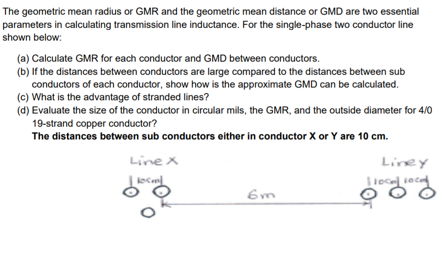 Solved The geometric mean radius or GMR and the geometric | Chegg.com