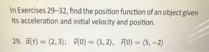 Solved In Exercises 29-32, find the position function of an | Chegg.com