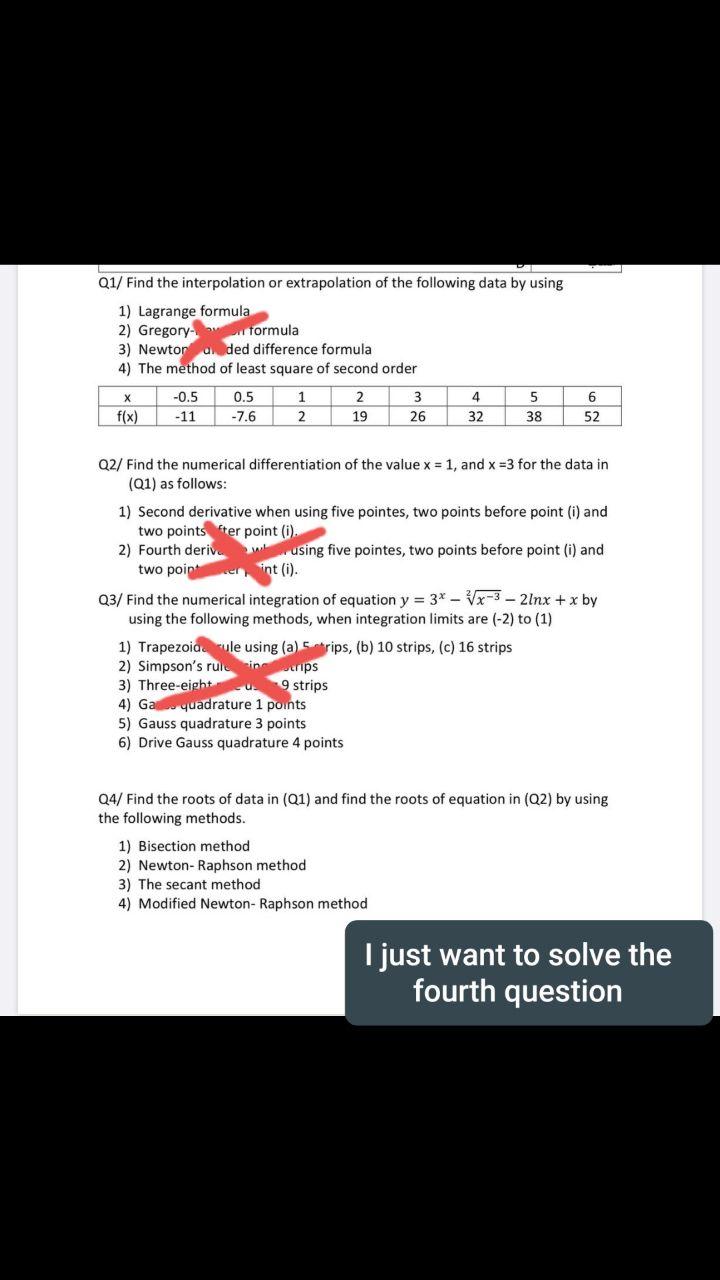 Q1/ Find the interpolation or extrapolation of the | Chegg.com