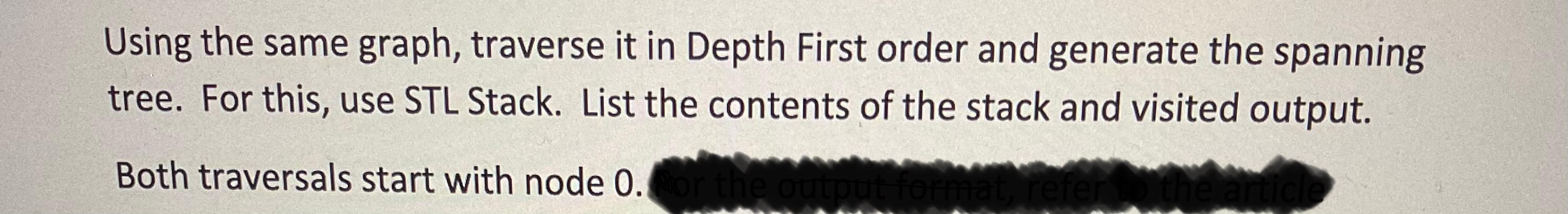 Solved Using the same graph, traverse it in Depth First | Chegg.com