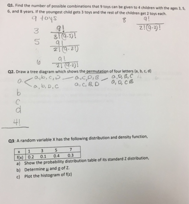 Solved Q1. Find the number of possible combinations that 9 | Chegg.com