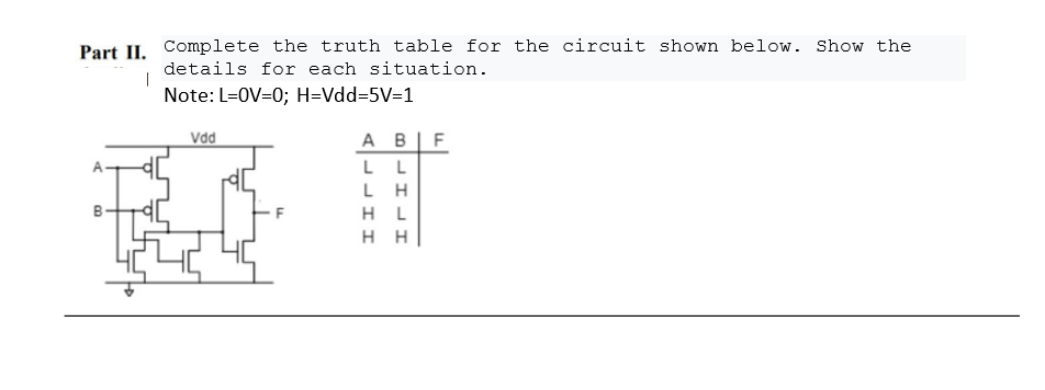 Solved II. Complete the truth table for the circuit shown | Chegg.com