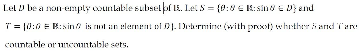Solved Let D be a non-empty countable subset of R. Let | Chegg.com