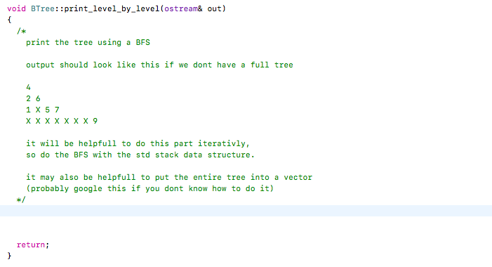 void BTree: :print_level_by_level(ostream& out) print | Chegg.com