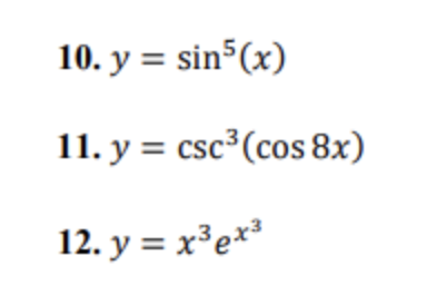 Solved Find the derivative for each of the following | Chegg.com