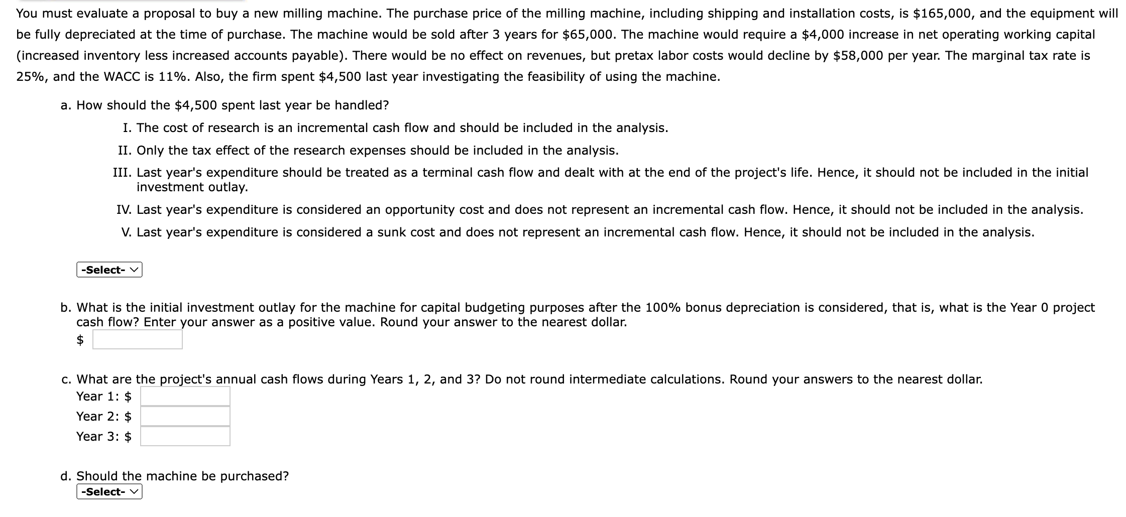 Solved b. ﻿What is the initial investment outlay for the | Chegg.com