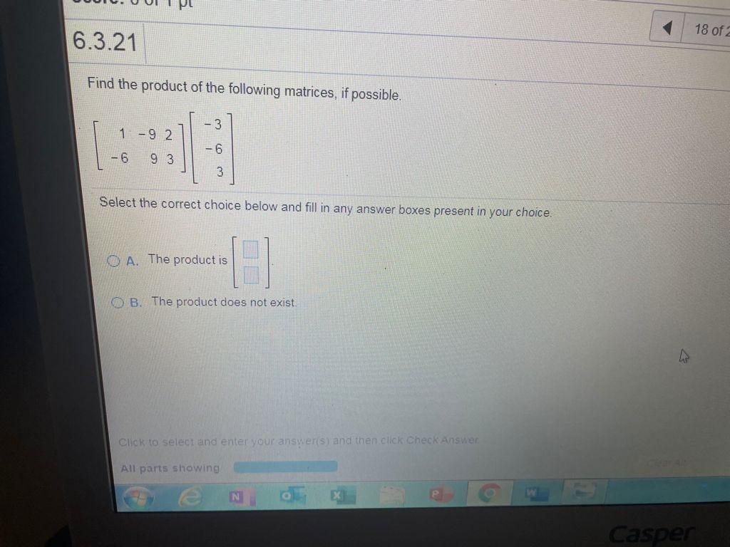 Solved 18 of 2 6.3.21 Find the product of the following | Chegg.com