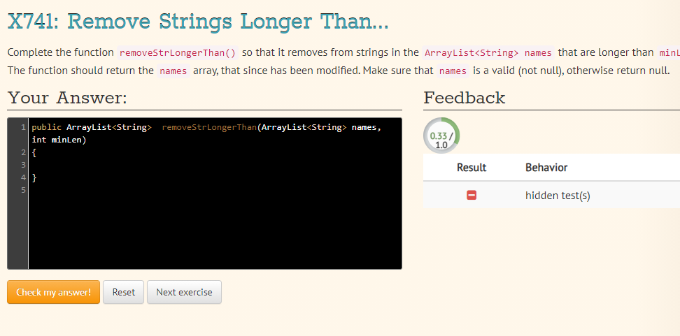 Solved X741: Remove Strings Longer Than... Complete the | Chegg.com
