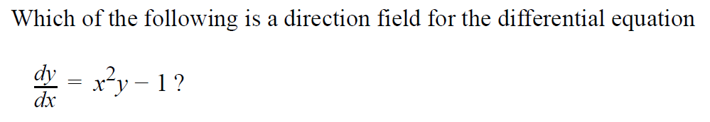 Solved Which of the following is a direction field for | Chegg.com