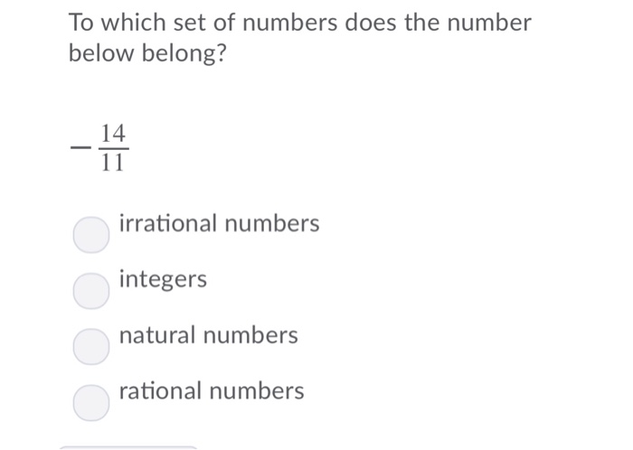 Solved To which set of numbers does the number below belong? | Chegg.com