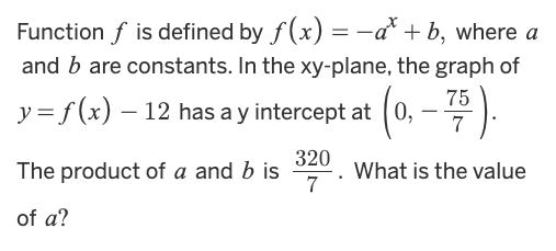 Solved Function f ﻿is defined by f(x)=-ax+b, ﻿where aand b | Chegg.com