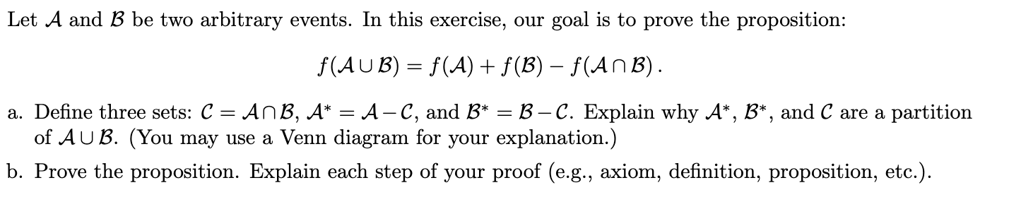 Solved f(A∪B)=f(A)+f(B)−f(A∩B) a. Define three sets: | Chegg.com