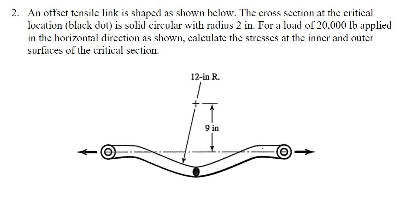 2. An offset tensile link is shaped as shown below. | Chegg.com