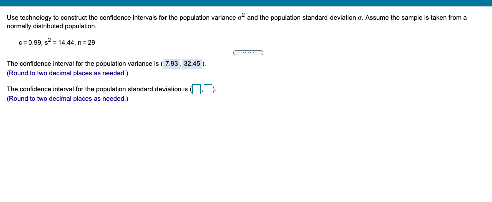 Solved Use technology to construct the confidence intervals | Chegg.com