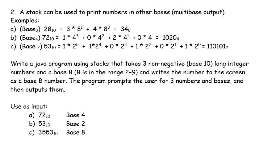 Solved Java program Instruction Program #2 Show the | Chegg.com