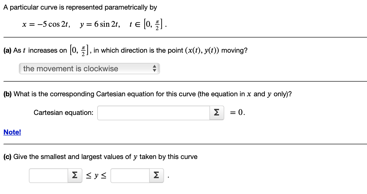 Solved A particular curve is represented parametrically by | Chegg.com