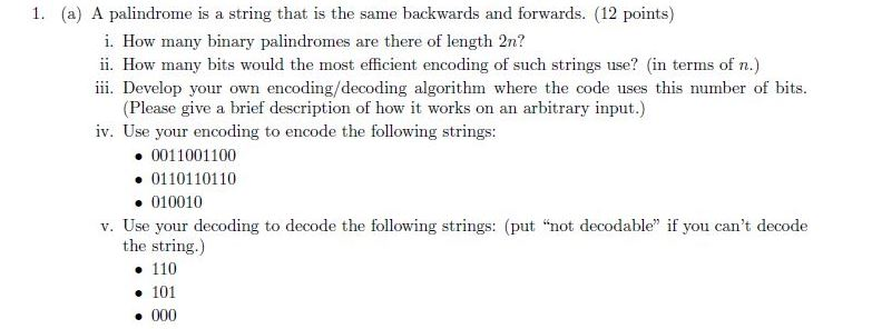 1 A A Palindrome Is A String That Is The Same 1341
