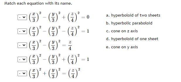 Solved Match each equation with its name. | Chegg.com