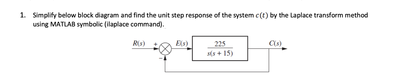 Solved Simplify below block diagram and find the unit step | Chegg.com