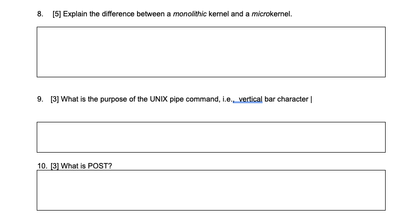 Solved 8. [5] Explain the difference between a monolithic | Chegg.com