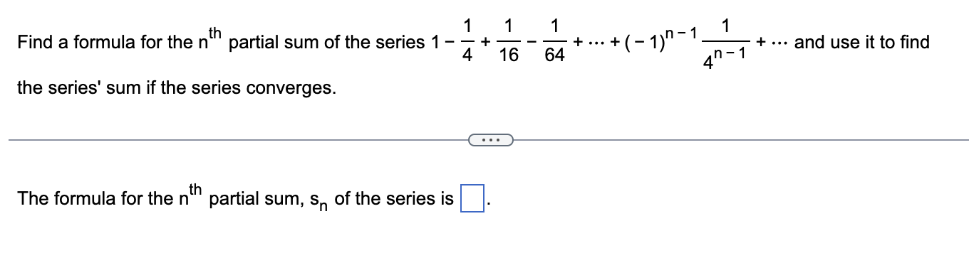 Find a formula for the nth partial sum of the series | Chegg.com