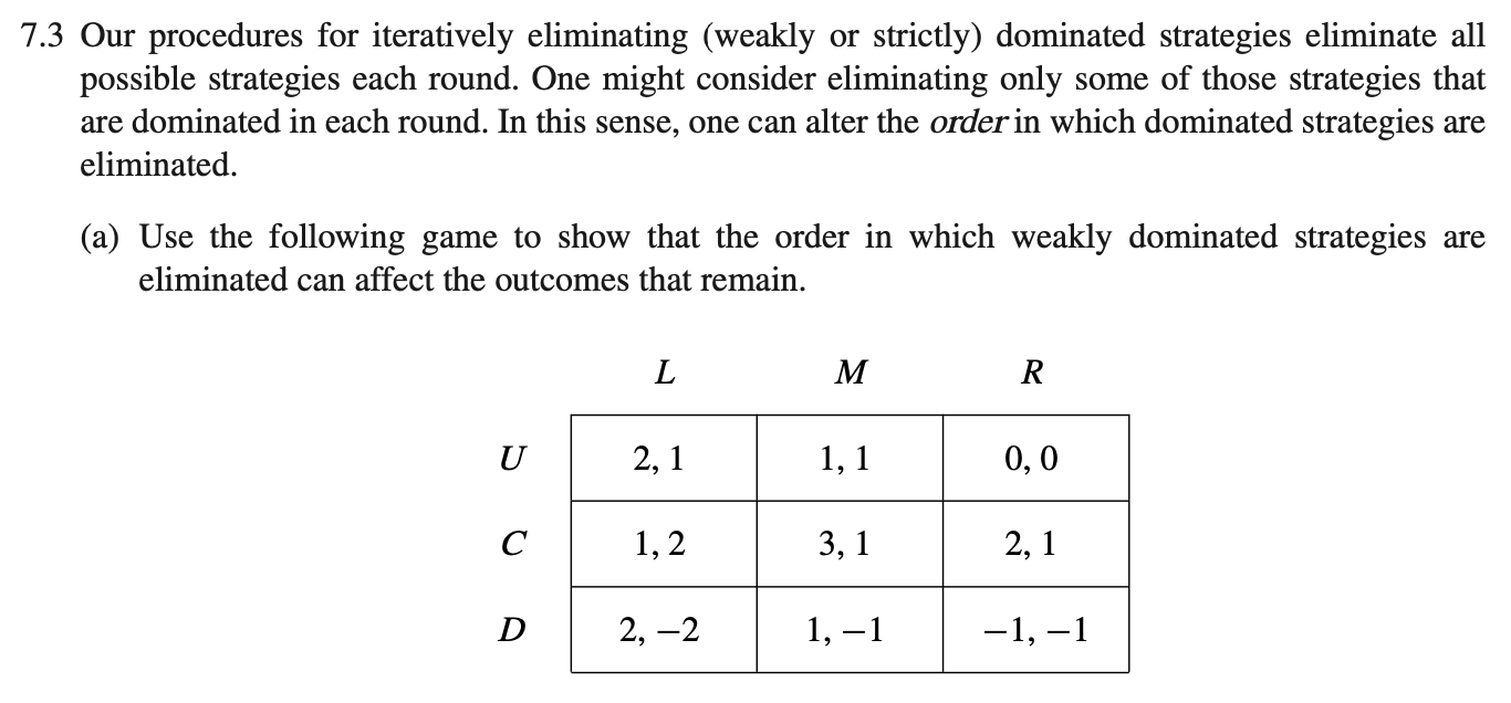 Solved 7.3 Our procedures for iteratively eliminating | Chegg.com