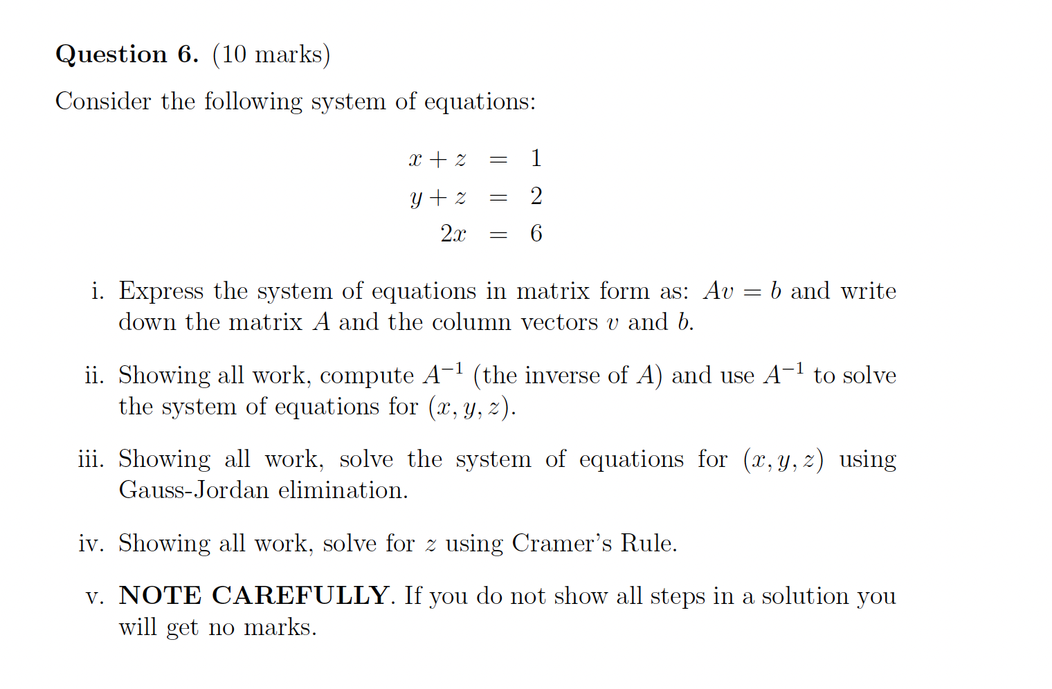 Consider the following system of equations: | Chegg.com