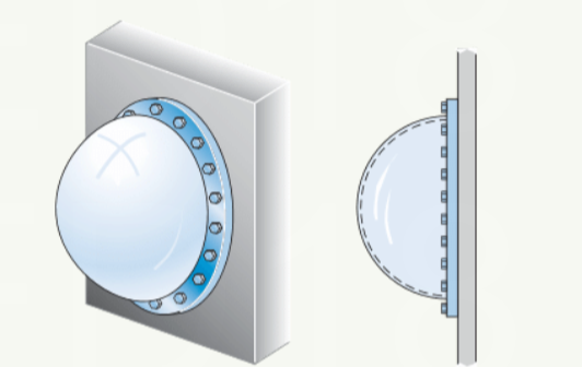 Solved A hemispherical window (or viewport) in a | Chegg.com