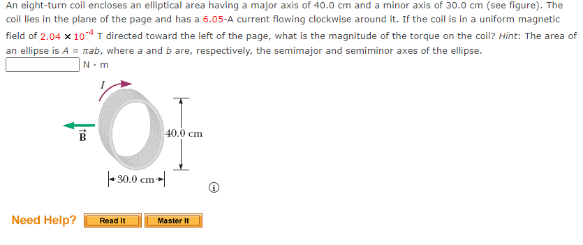 Solved An eight-turn coil encloses an elliptical area having | Chegg.com