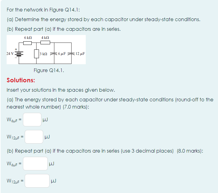 Solved a) ﻿Determine the energy stored by each capacitor | Chegg.com