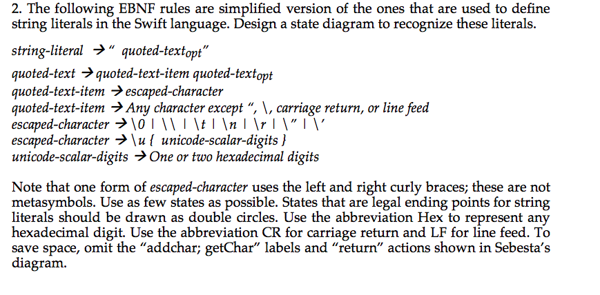 2. The following EBNF rules are simplified version of | Chegg.com