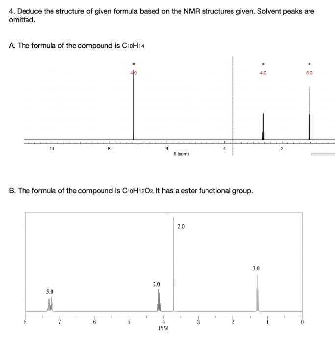 Solved 4. Deduce the structure of given formula based on the | Chegg.com