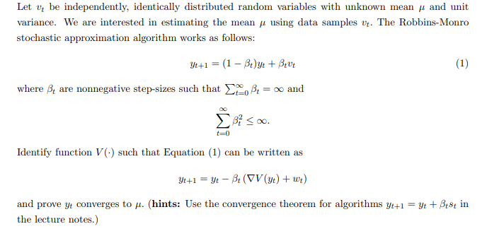 Solved Let vų be independently, identically distributed | Chegg.com
