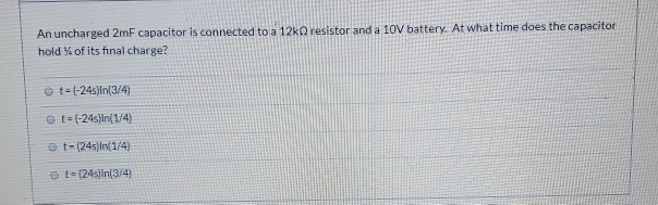 Solved An uncharged 2mF capacitor is connected to a 12k | Chegg.com