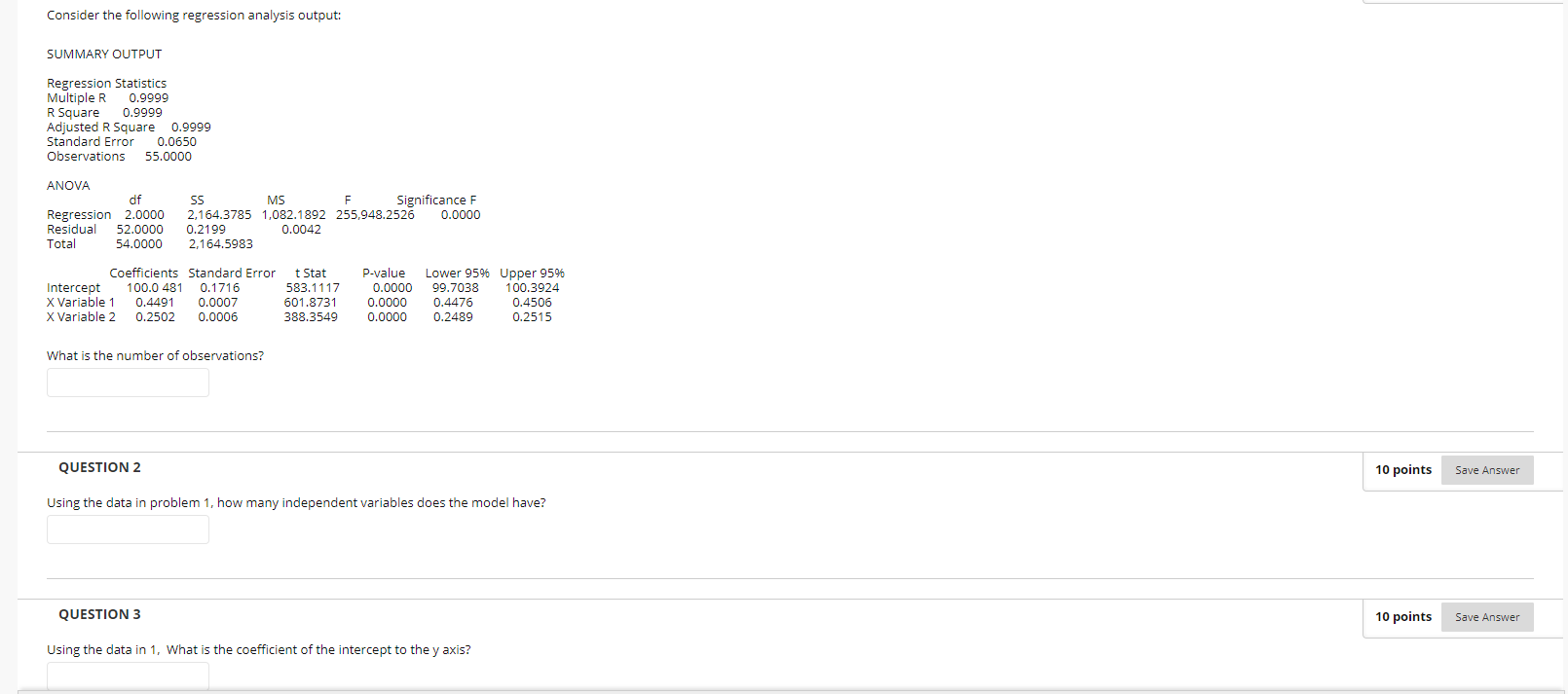 Solved Consider the following regression analysis output: | Chegg.com