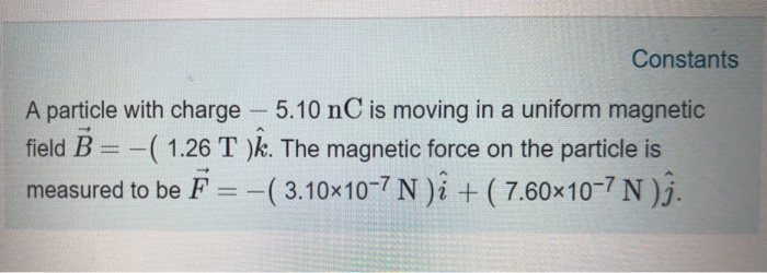 Solved Constants A particle with charge- 5.10 nC is moving | Chegg.com