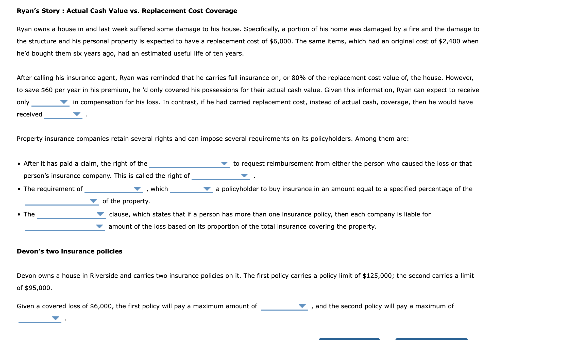 Solved 2. The basic principles of property insurance What | Chegg.com