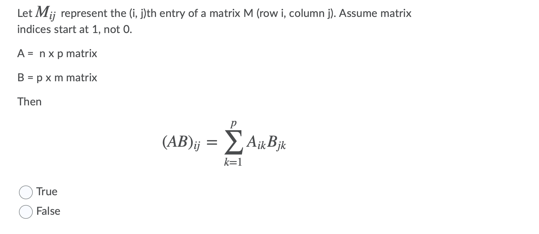 Solved Let Mij represent the (i, j)th entry of a matrix M | Chegg.com