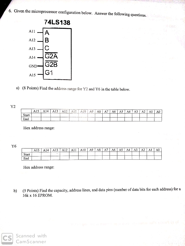6. Given the microprocessor configuration below. | Chegg.com 6. Given the microprocessor configuration below. | Chegg.com