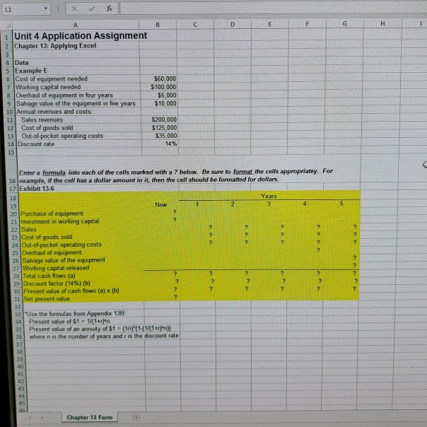 Solved 1 Unit 4 Application Assignment 2 Chapter 13: | Chegg.com