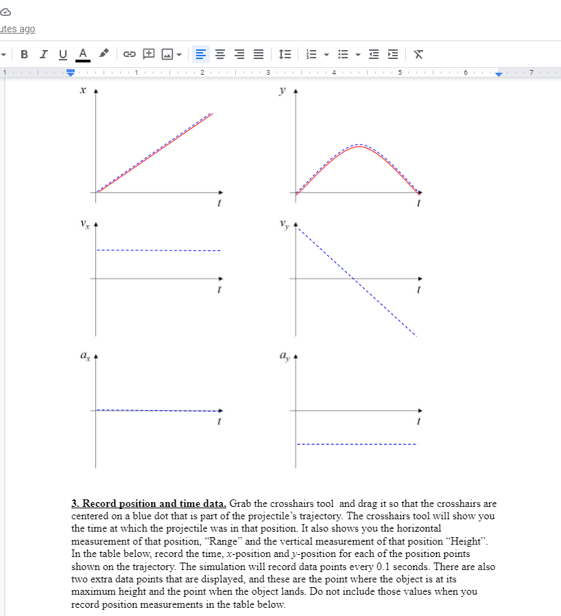 Experiment 4: Projectile Motion - online version | Chegg.com