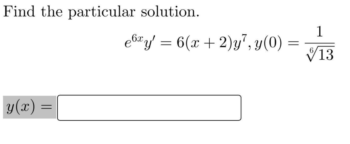 Solved Find the particular solution. | Chegg.com